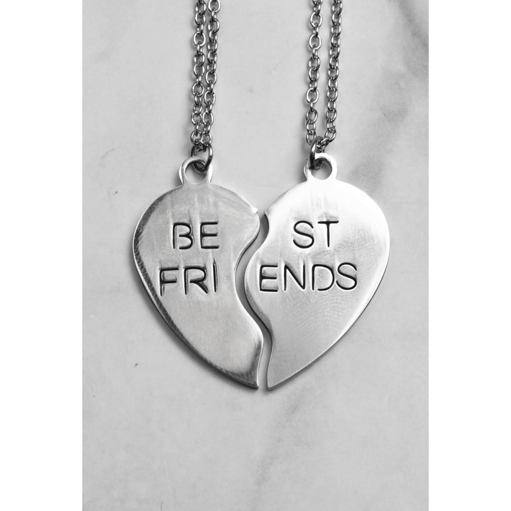 Collier acier cœur brisé "best Friend"
