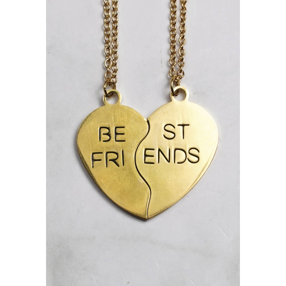 Collier acier cœur brisé "best Friend"
