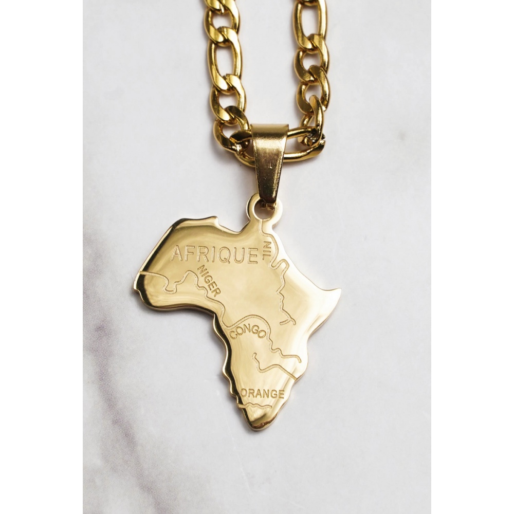 Collier acier carte de Afrique