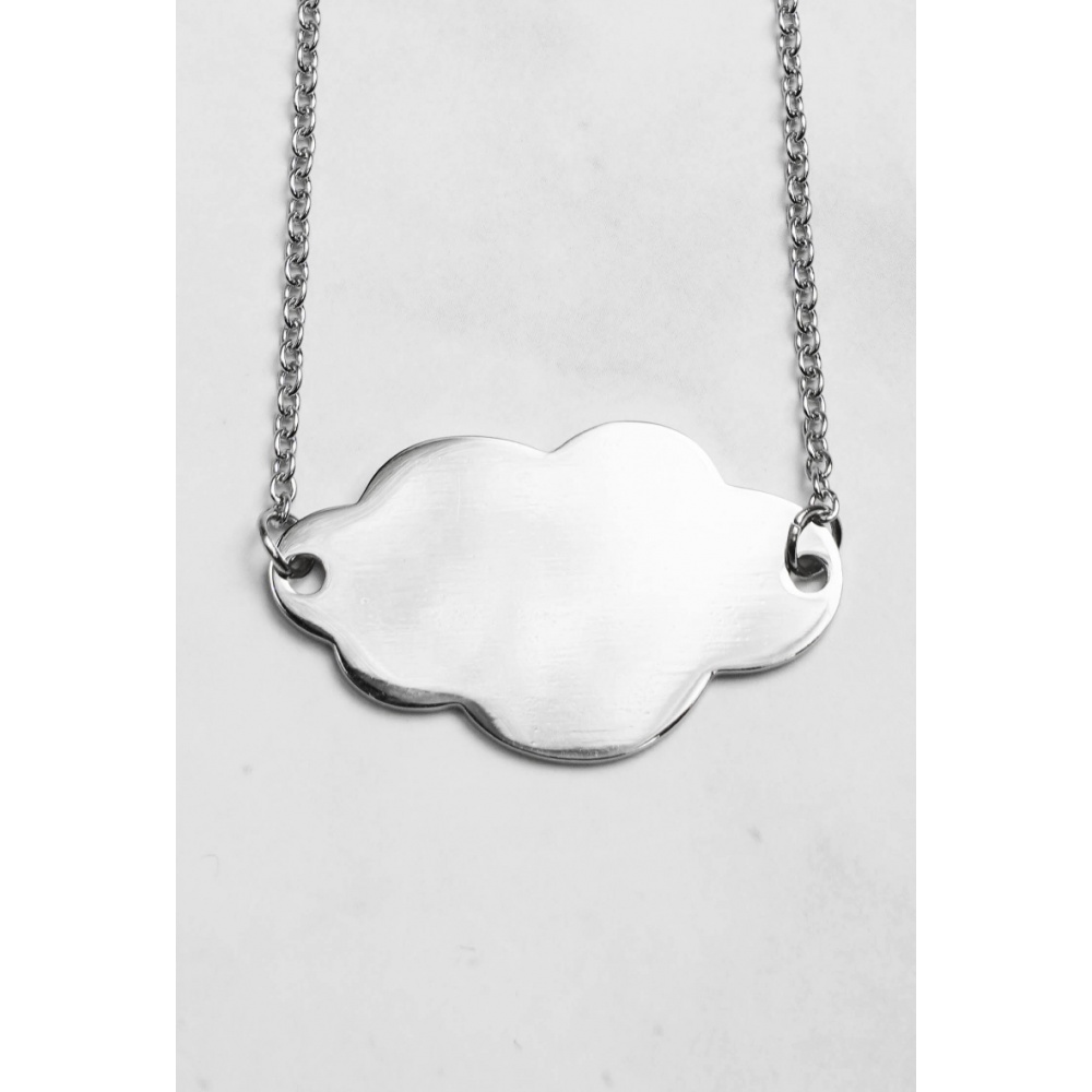 Collier acier nuage à graver