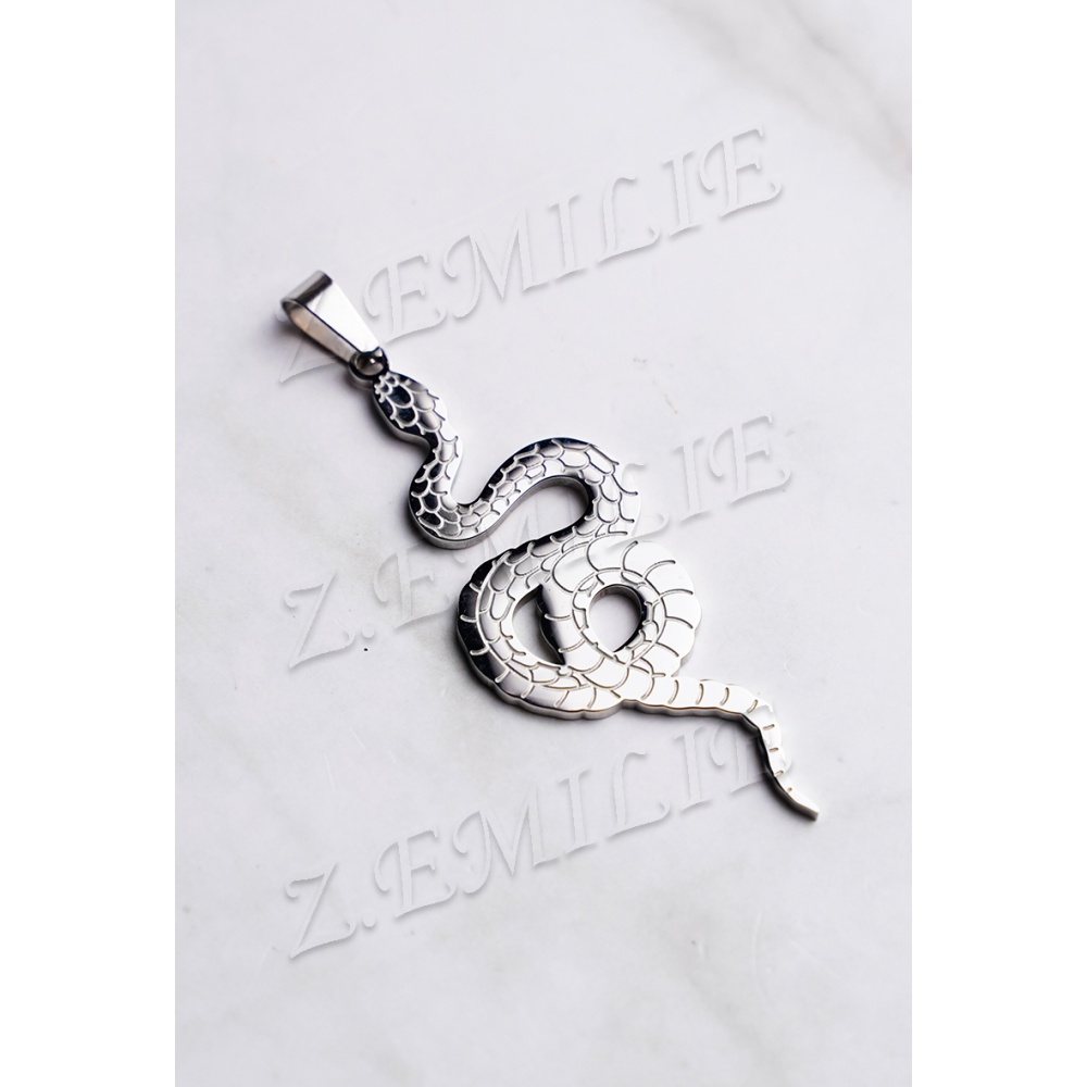Pendentif acier serpent