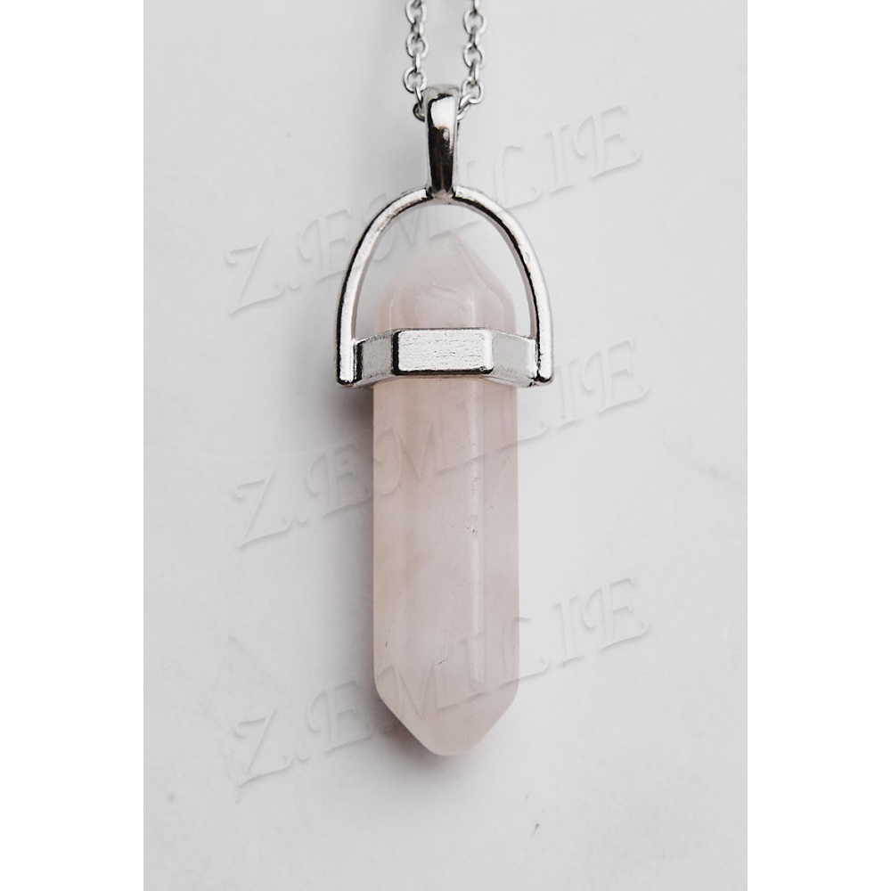 Collier pierre quartz rose