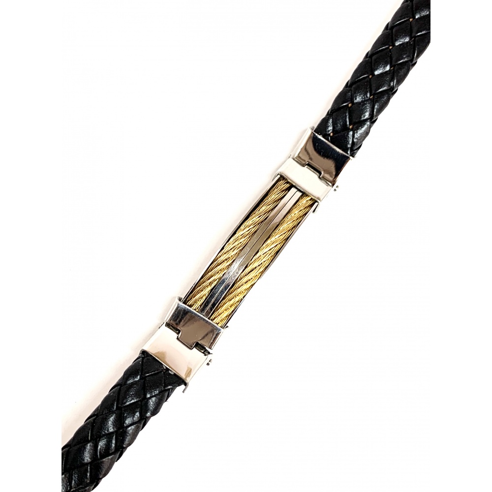 Bracelet acier tressé avec câble acier