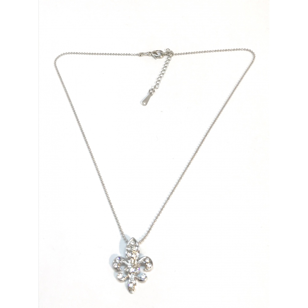 Collier fleur de lys en strass