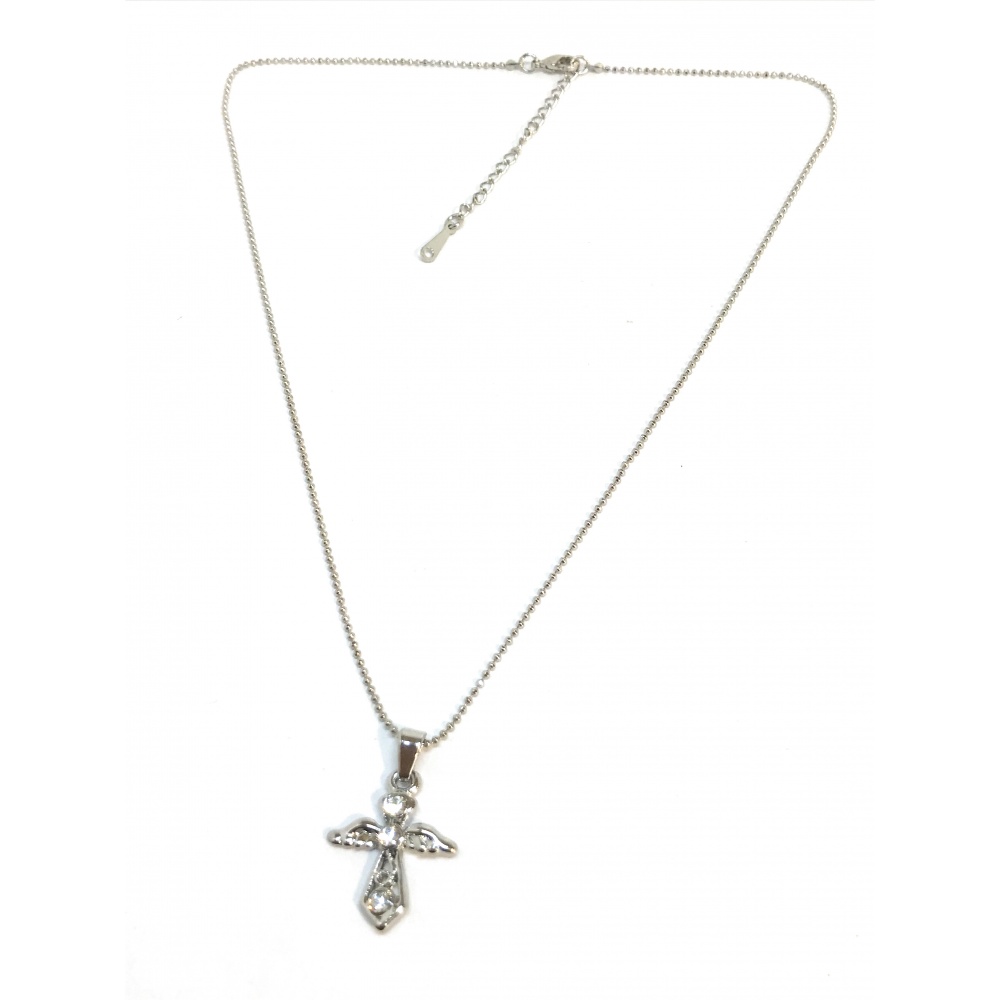 Collier croix en strass