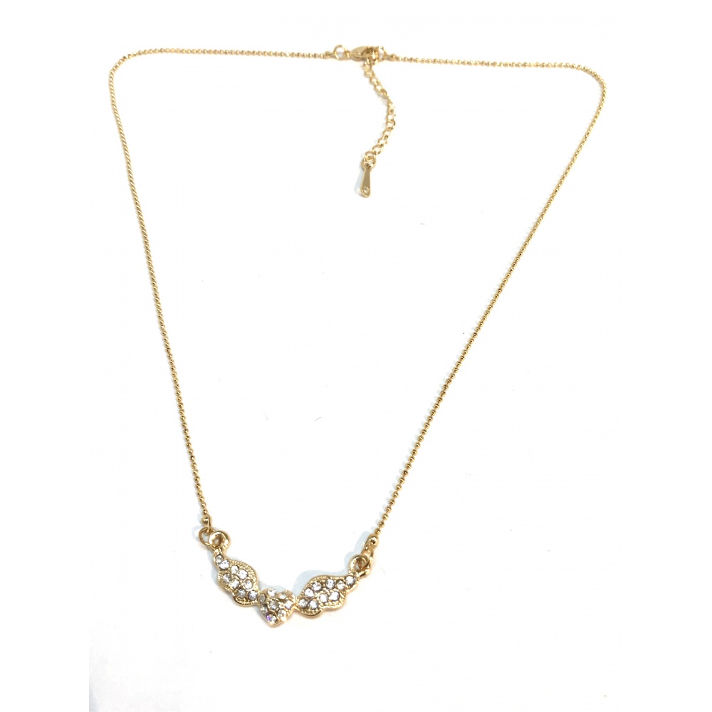 Collier cœur avec des ailes en strass