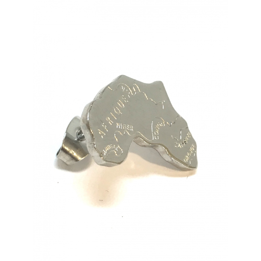 Boucle d’oreille acier carte de Afrique par paquet de 3 pièces